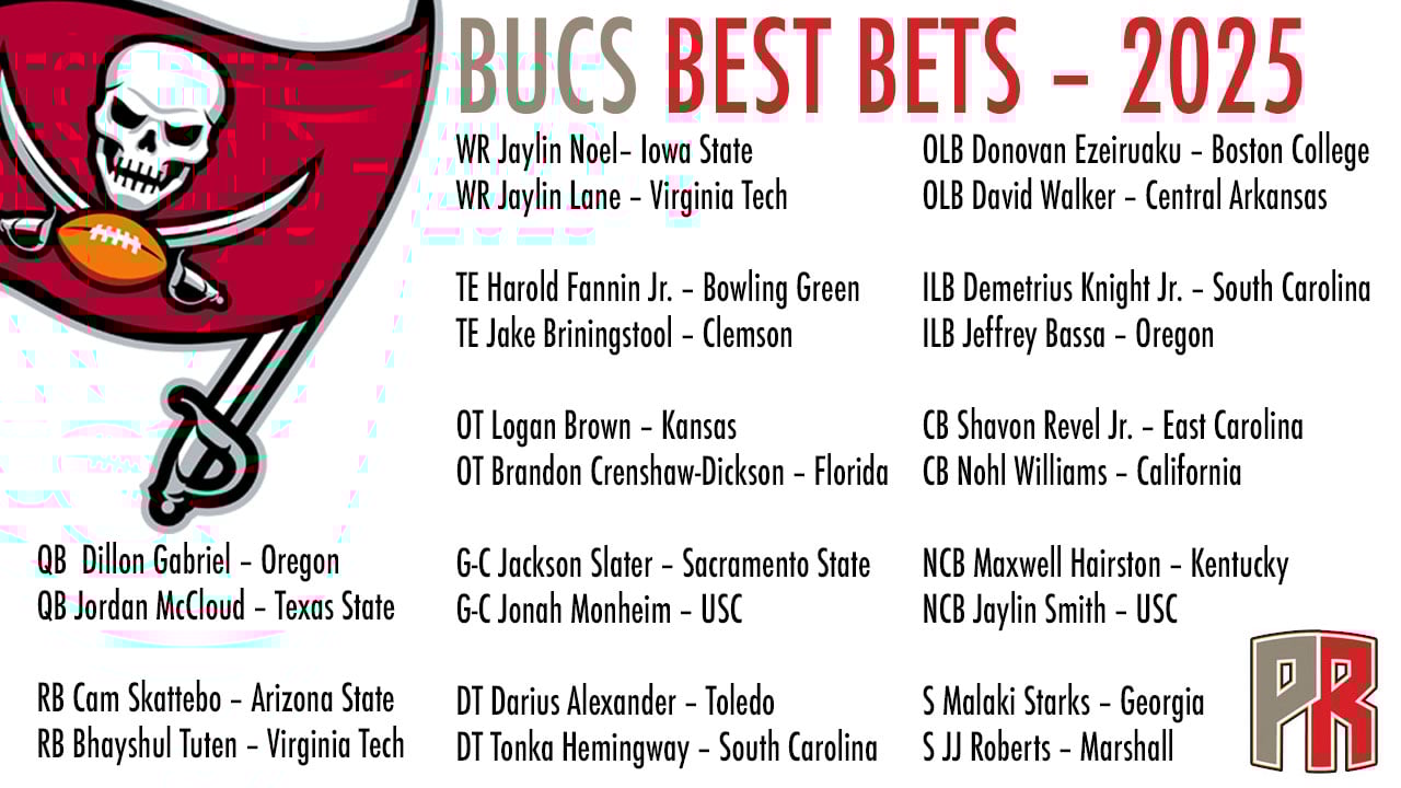 Pewter Report's 2025 Bucs Best Bets