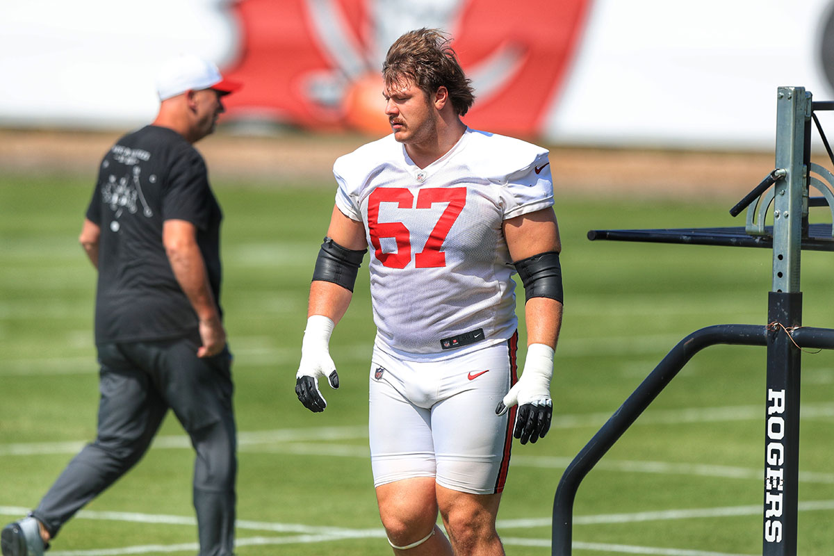 Bucs' Luke Goedeke Can Never Have Enough Intensity At Practice
